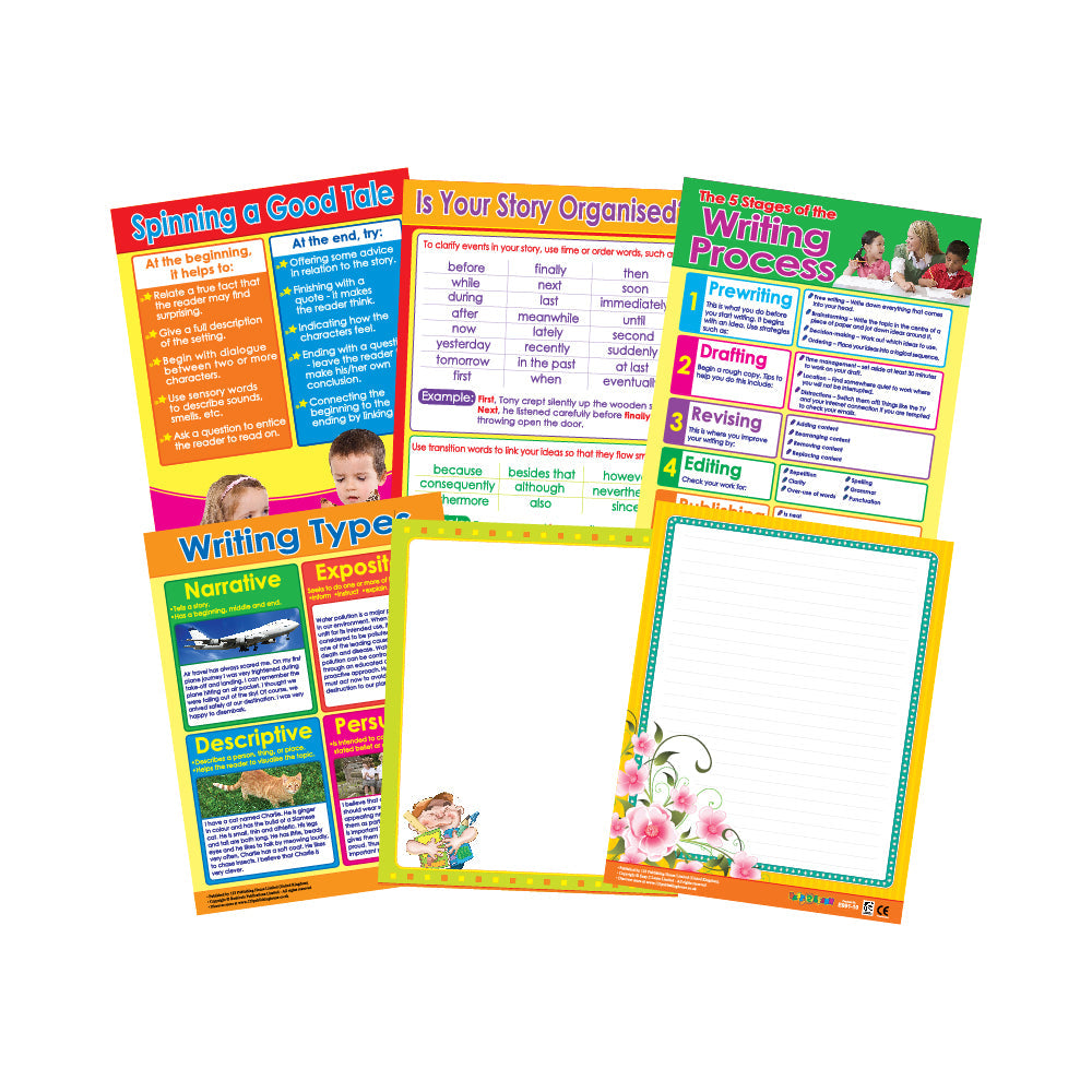 Writing Skills 2 (6 Wall Charts) - Educational Wall Chart Pack in Engl