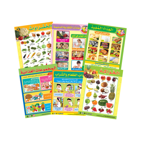 Healthy Food (6 Wall Charts) - Educational Wall Chart Pack in Arabic